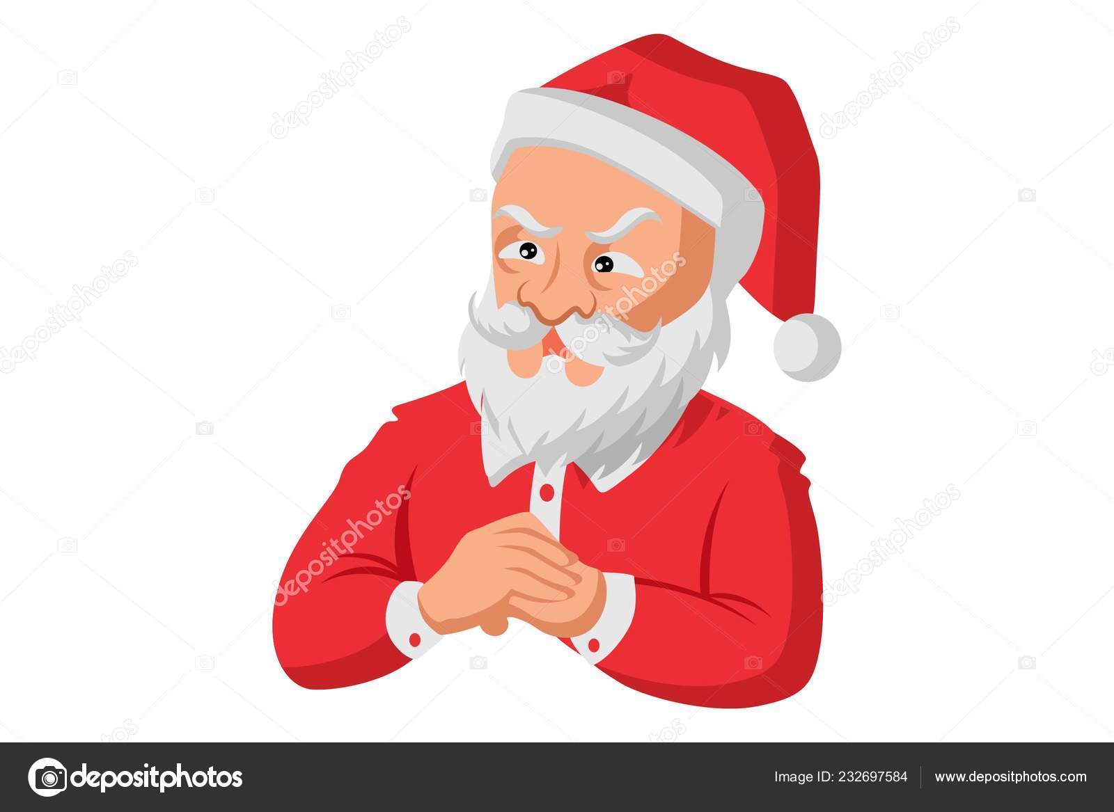 Vector Cartoon Illustration Angry Santa Claus Isolated White Background ...