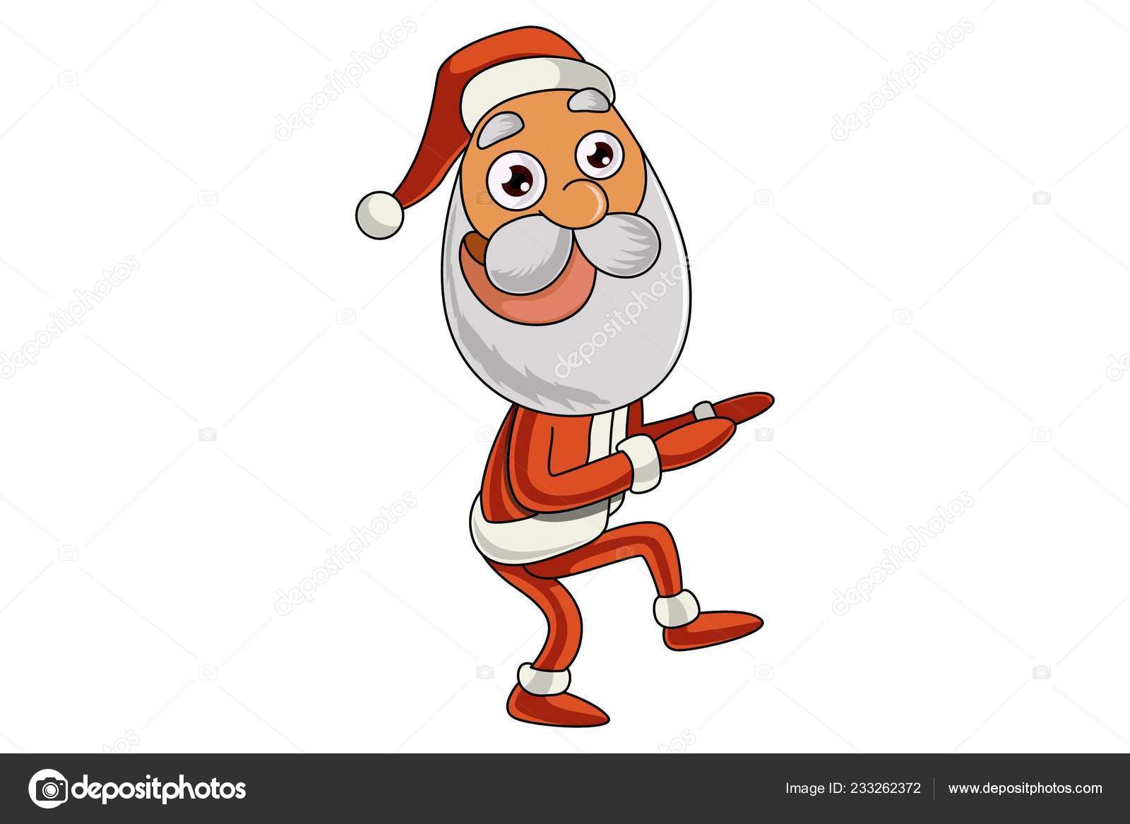 Vector Cartoon Illustration Santa Claus Dancing Isolated White ...