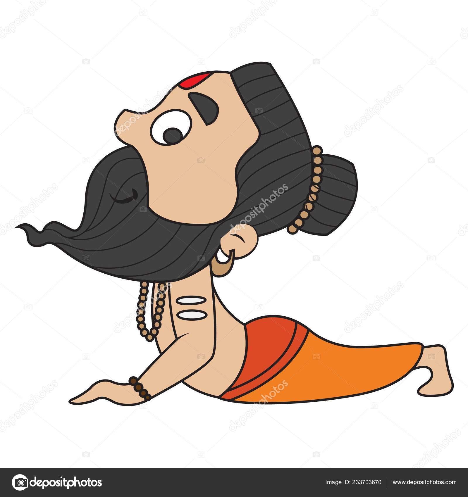 Ilustración Dibujos Animados Vectoriales Del Lindo Baba Ramdev Aislado ...