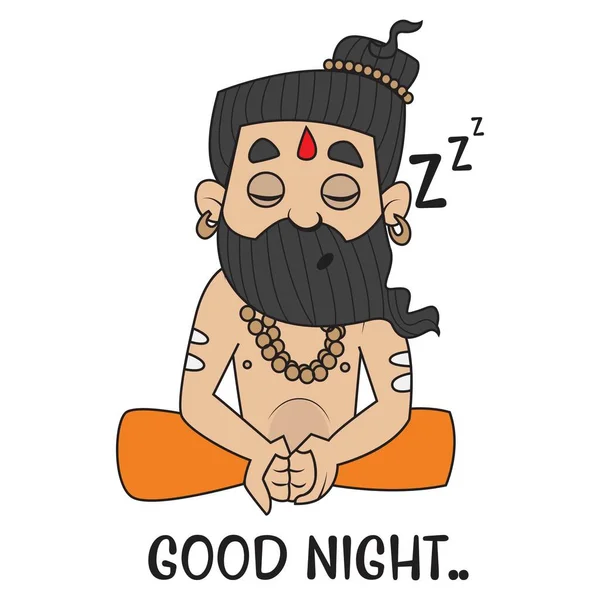 Vector Cartoon Illustration Cute Baba Ramdev Saying Super Showing Sign ...