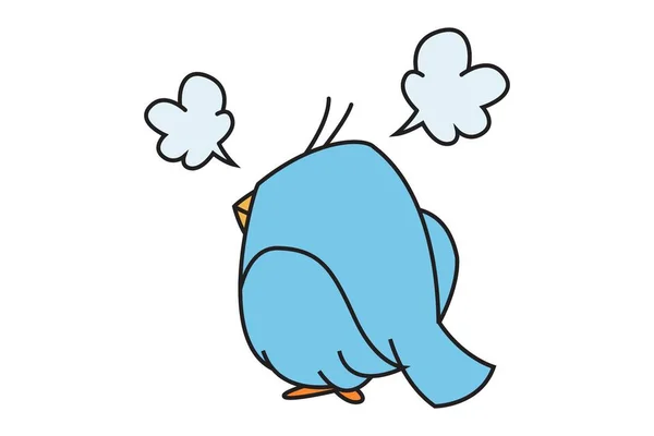 Vector Cartoon Illustration Cute Bird Saying Bye Bye Isolated White ...