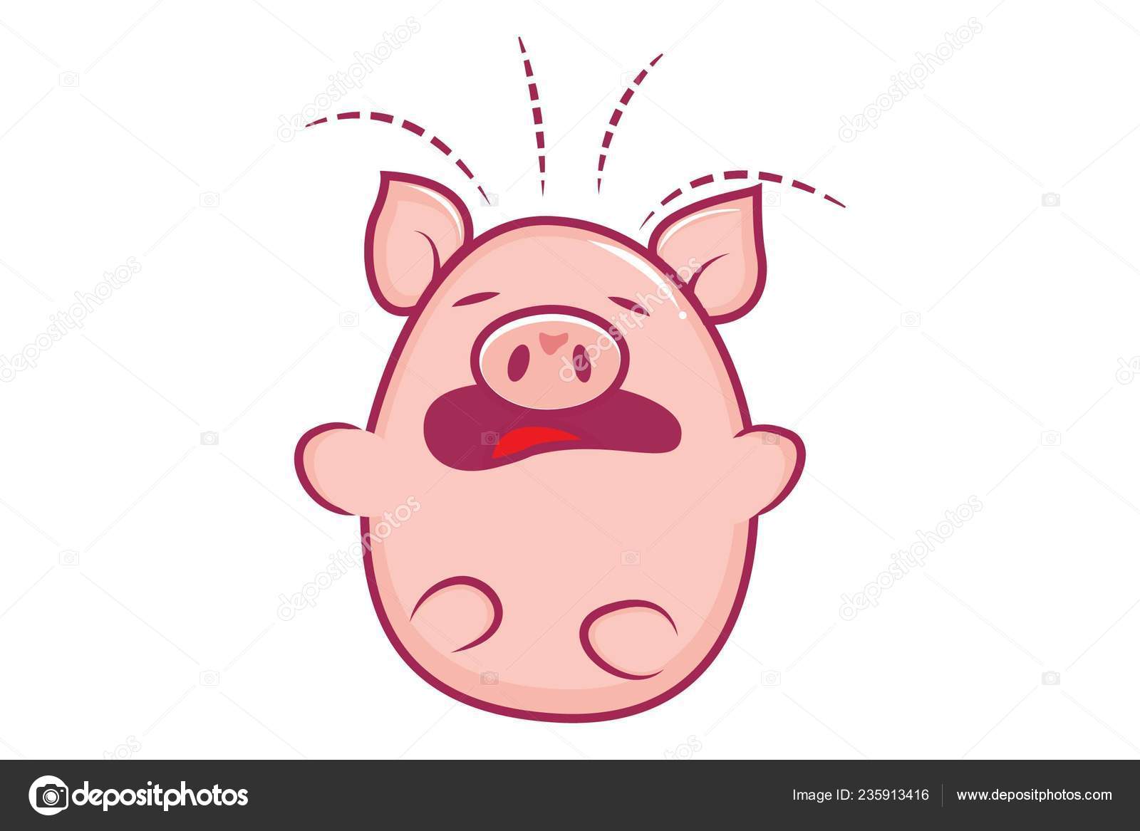 Sad Cartoon Pig
