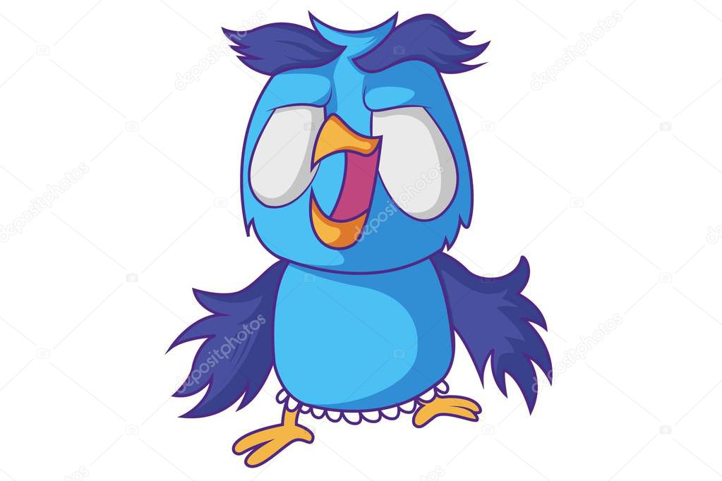 Vector ilustración de dibujos animados de búho lindo gritando. Aislado ...
