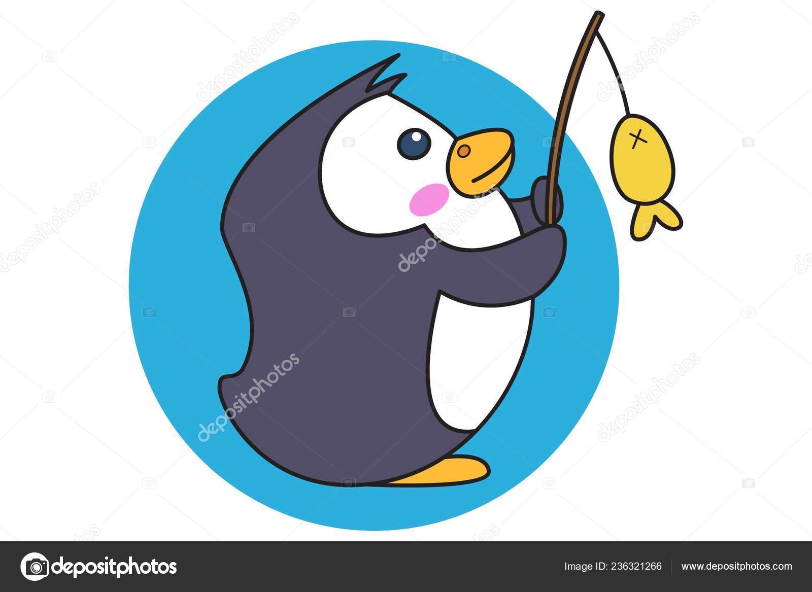 Penguin Catching Fish