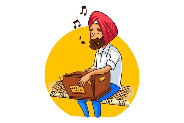 Punjabi Singer Singing Song Mic Vector Graphic Illustration ...
