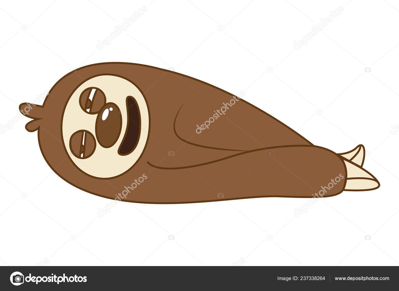 Vector Cartoon Illustration Cute Sloth Sick Isolated White Background ...