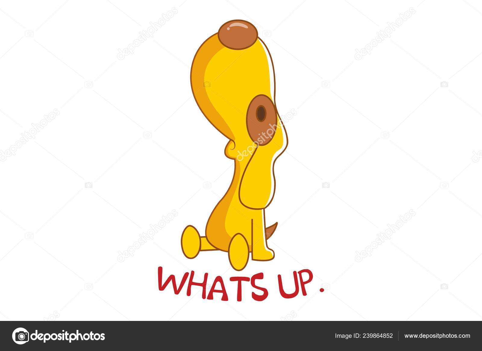 Vector Cartoon Illustration Cute Dog Saying Whats Isolated White ...