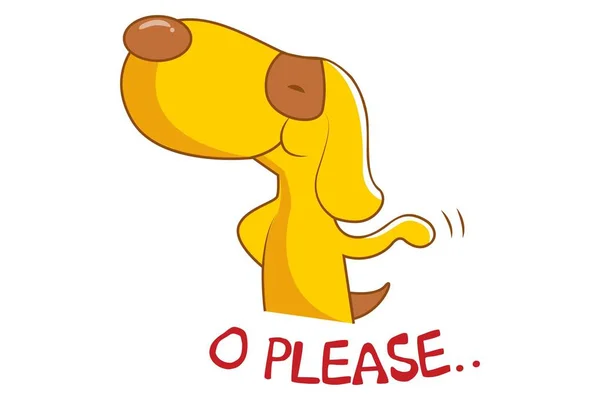 Vector Cartoon Illustration Cute Dog Tried Isolated White Background ...