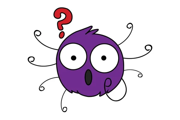 Vector Cartoon Illustration Confused Monster Isolated White Background ...
