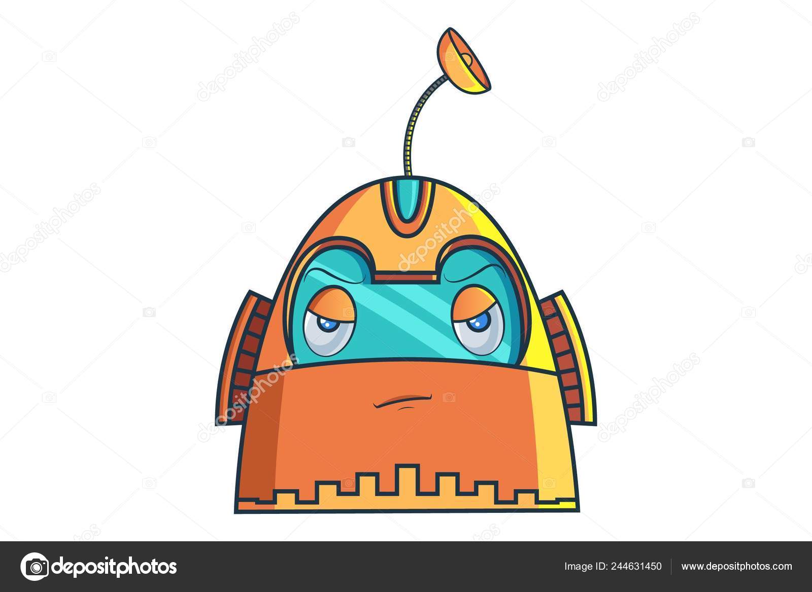 Cute Robot Vector Illustration Isolated White Background Stock Vector ...