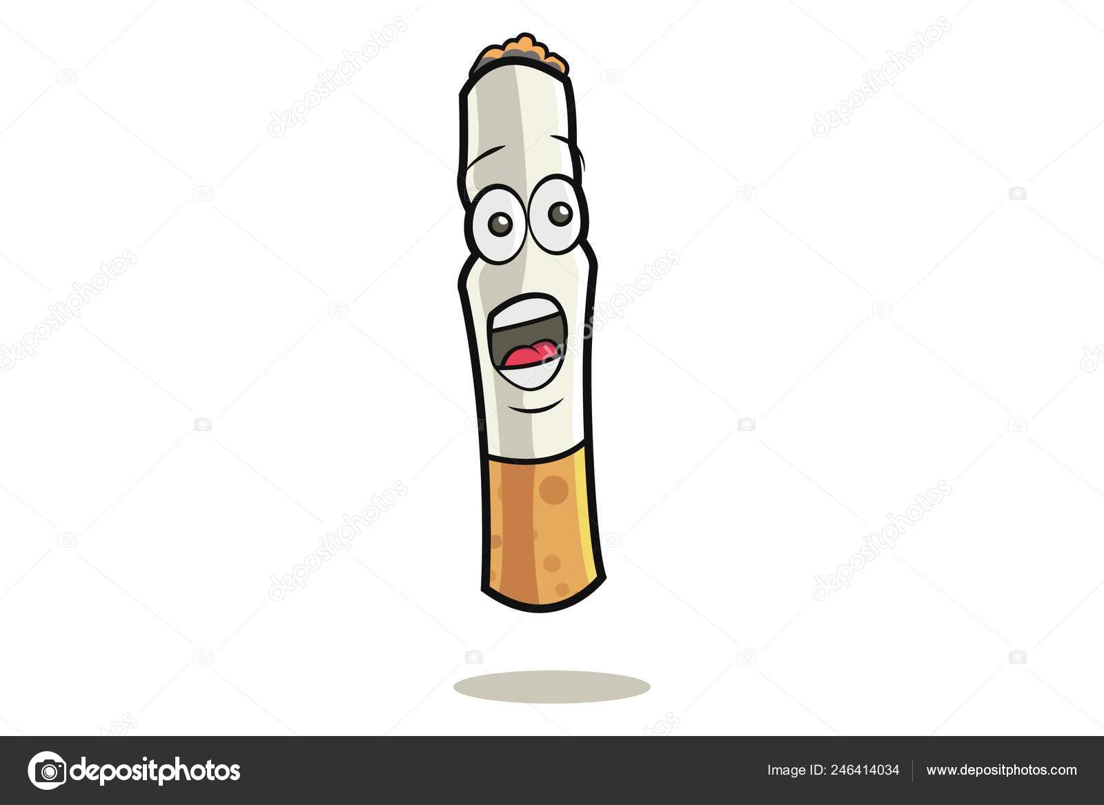 Ilustrasi Kartun Vektor Rokok Sangat Mengejutkan Terisolasi Pada Latar ...