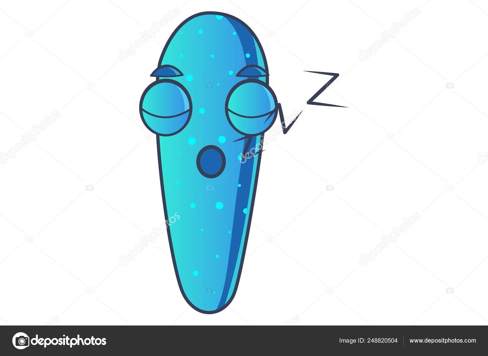 Vector Cartoon Illustration Cute Monster Sleeping Isolated White ...