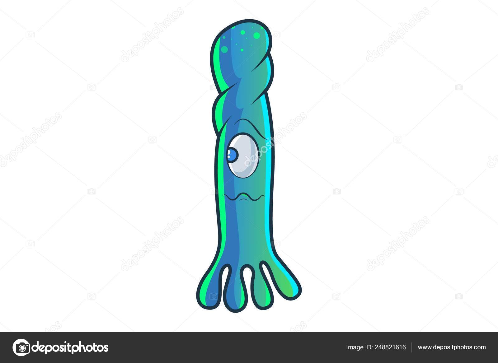 Vector Cartoon Illustration Cute Mystic Monster Nervous Isolated White ...