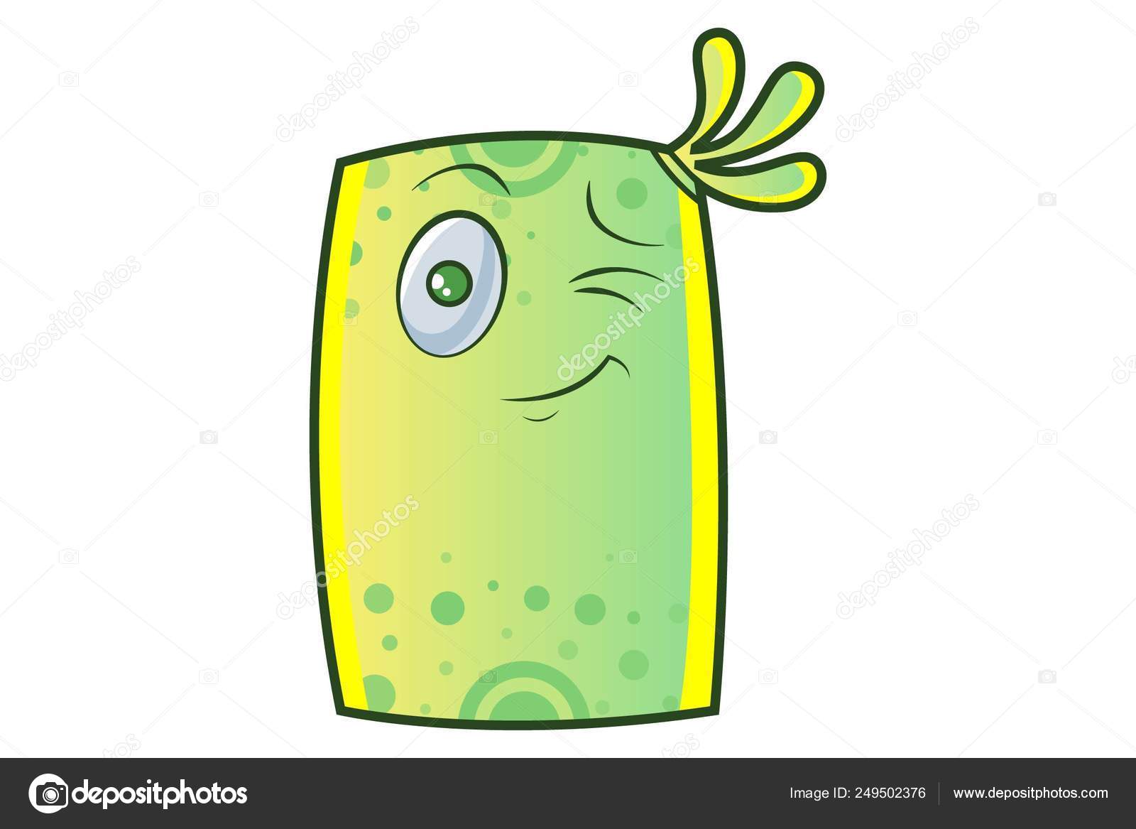 Vector Cartoon Illustration Cute Monster Winking Eye Isolated White ...