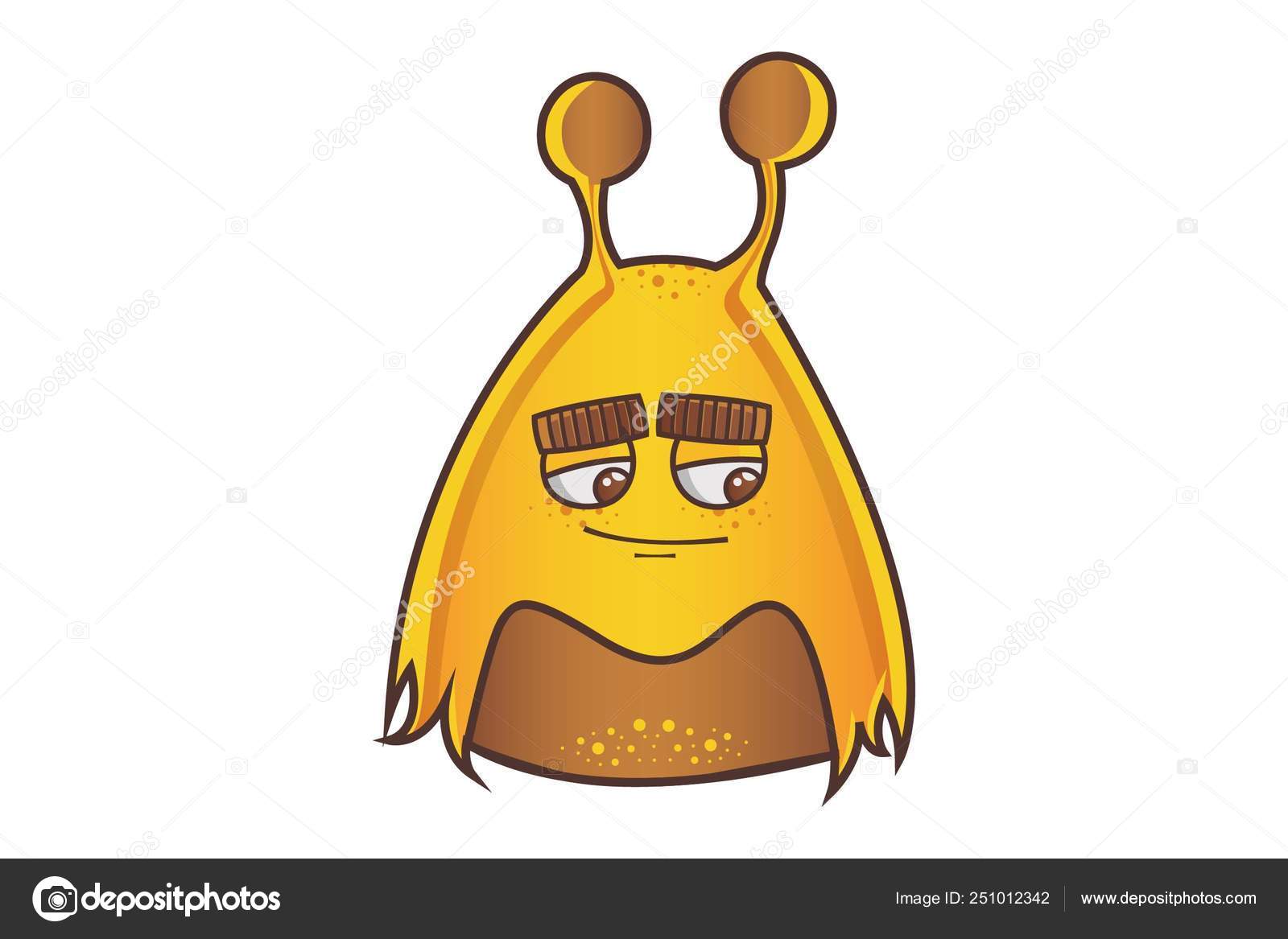 Vector Cartoon Illustration Yellow Monster Making Face Isolated White ...