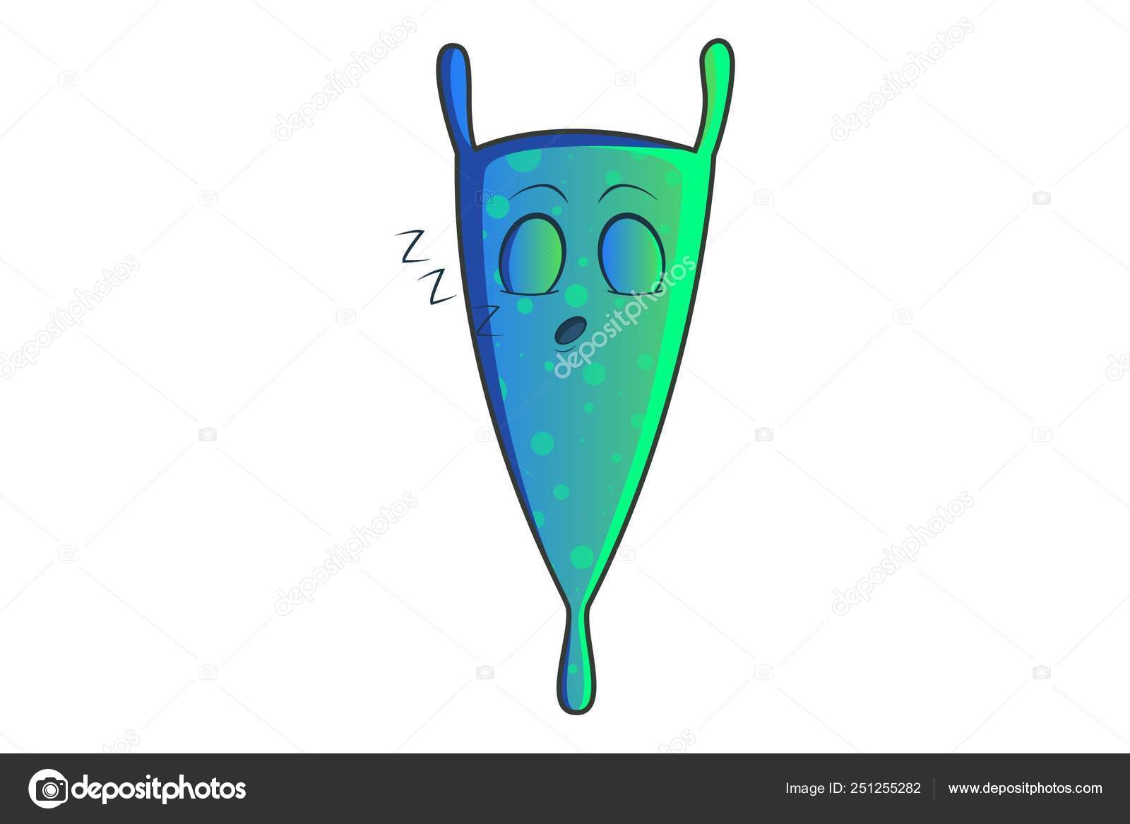 Vector Cartoon Illustration Cute Alien Monster Sleeping Isolated White ...