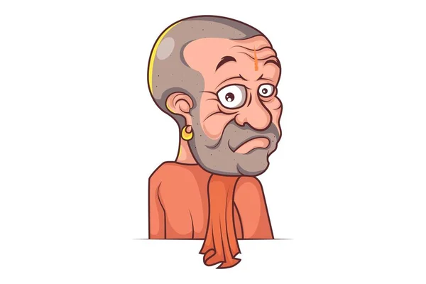 Vector Cartoon Illustration Yogi Adityanath Tried Isolated White ...