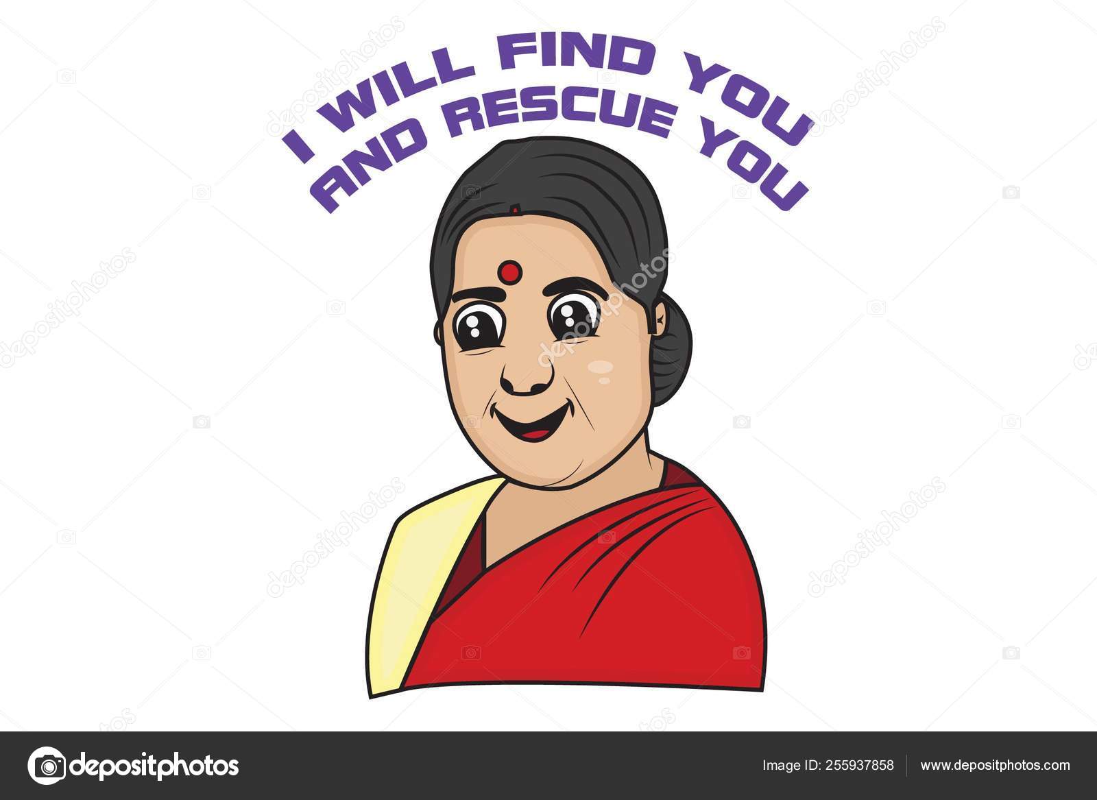 Vector Cartoon Illustration Sushma Swaraj Isolated White Background ...
