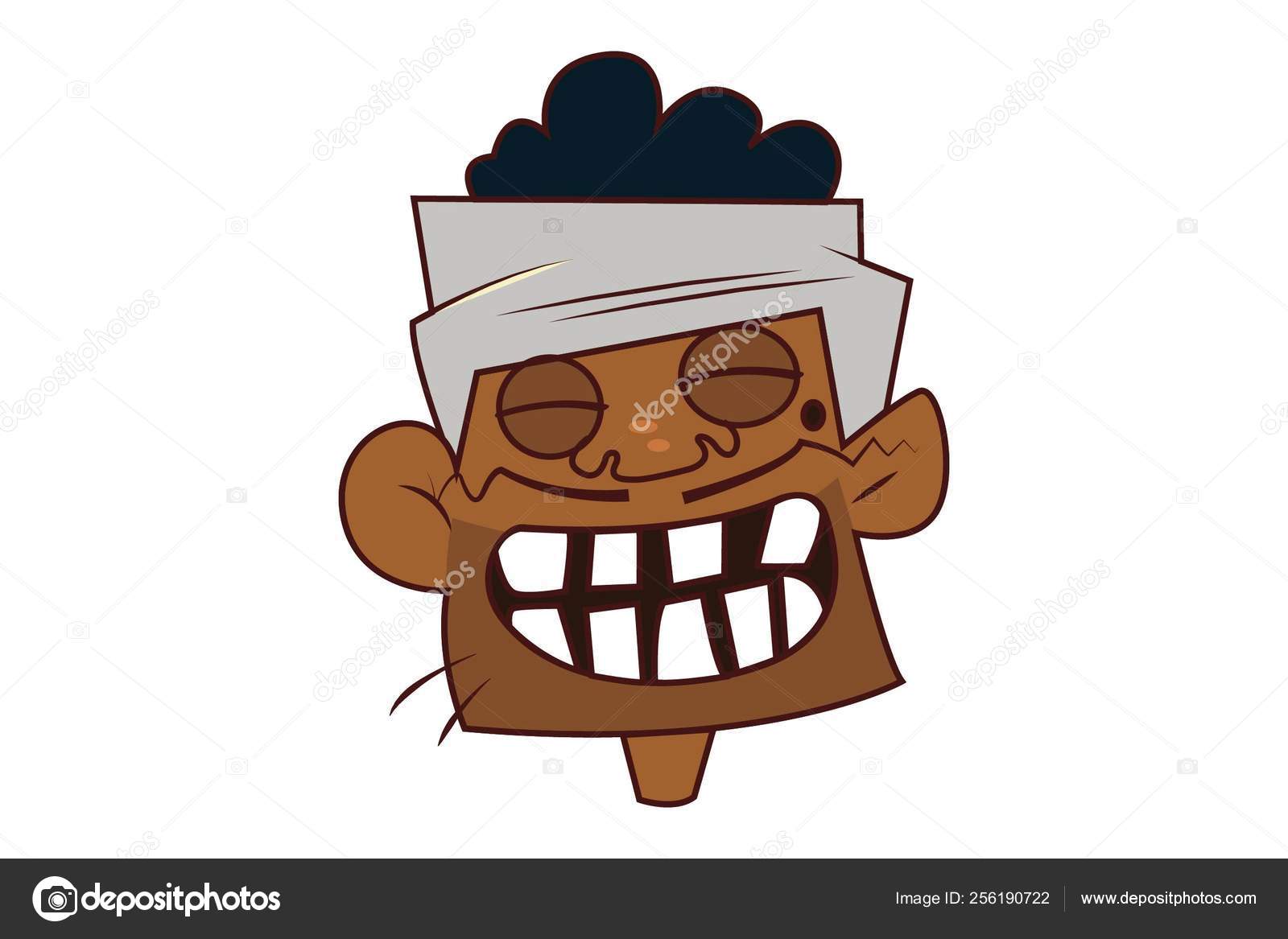 Vector Cartoon Illustration Indian Labourer Man Grinning Isolated White ...