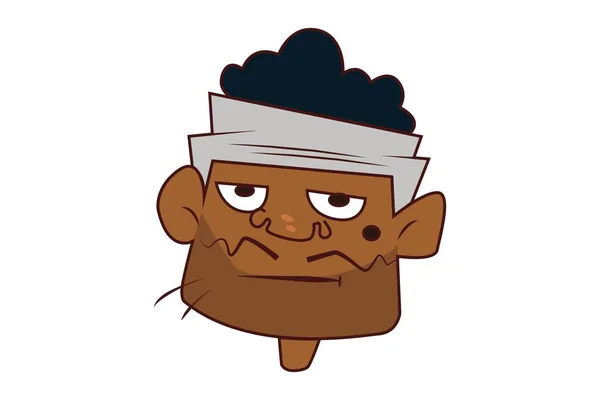 Vector Cartoon Illustration Indian Labourer Man Sleeping Isolated White ...