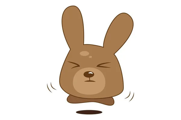 Vector Cartoon Illustration Cute Bunny Upset Isolated White Background ...