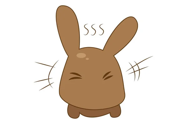 Vector Cartoon Illustration Cute Bunny Upset Isolated White Background ...