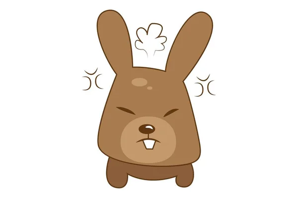 Vector Cartoon Illustration Cute Bunny Upset Isolated White Background ...