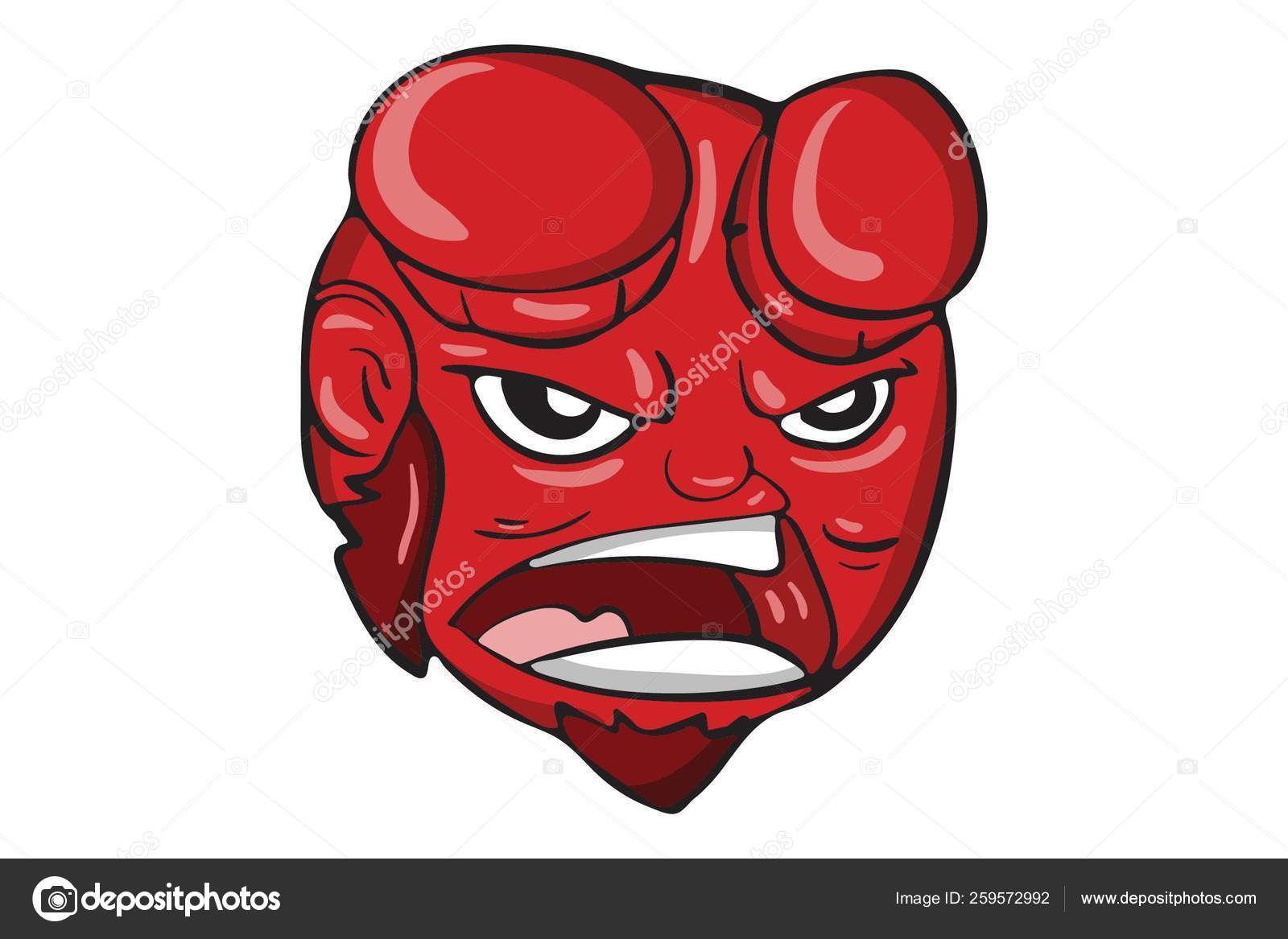 Vector Cartoon Illustration Devil Emoji Isolated White Background Stock ...