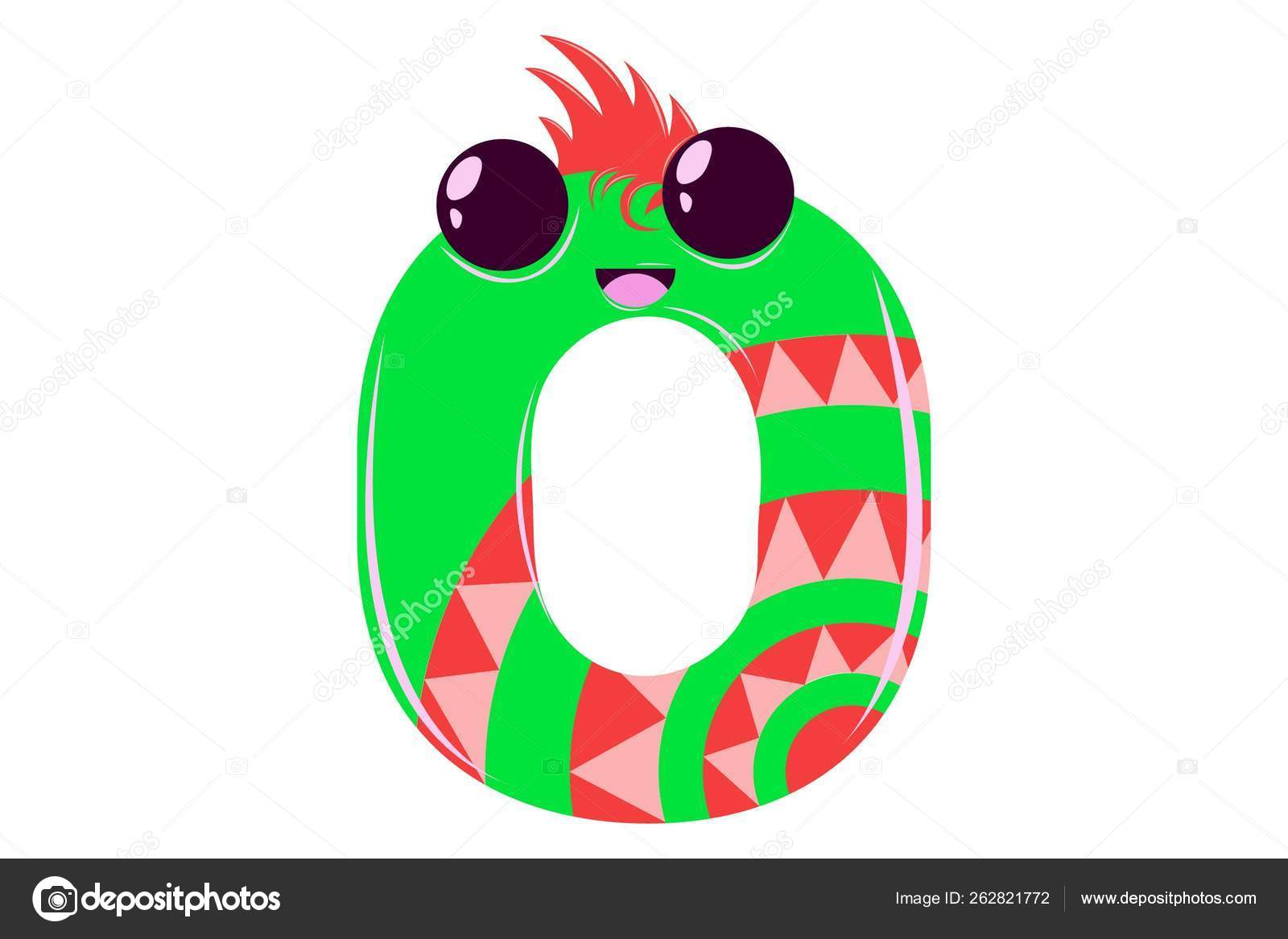 Vector Cartoon Illustration Number Isolated White Background Stock ...