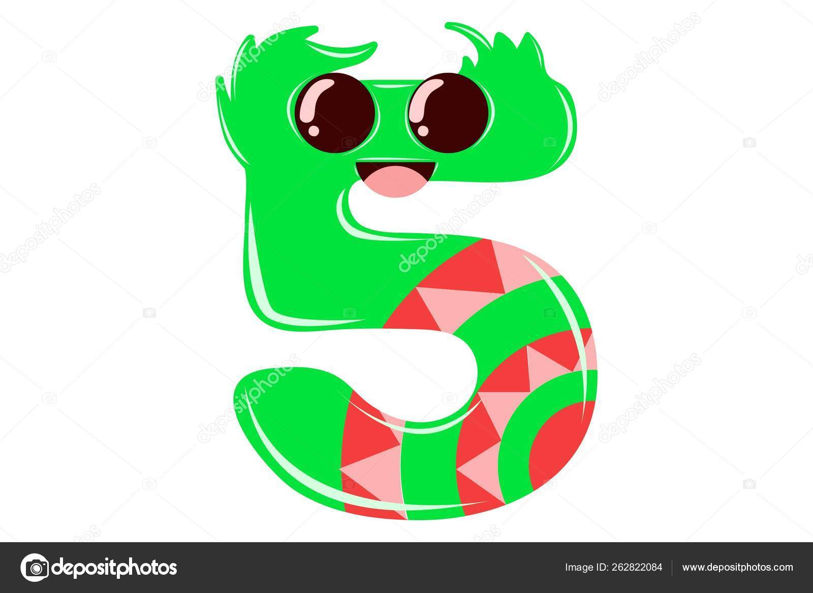 Vector Cartoon Illustration Number Isolated White Background Stock ...