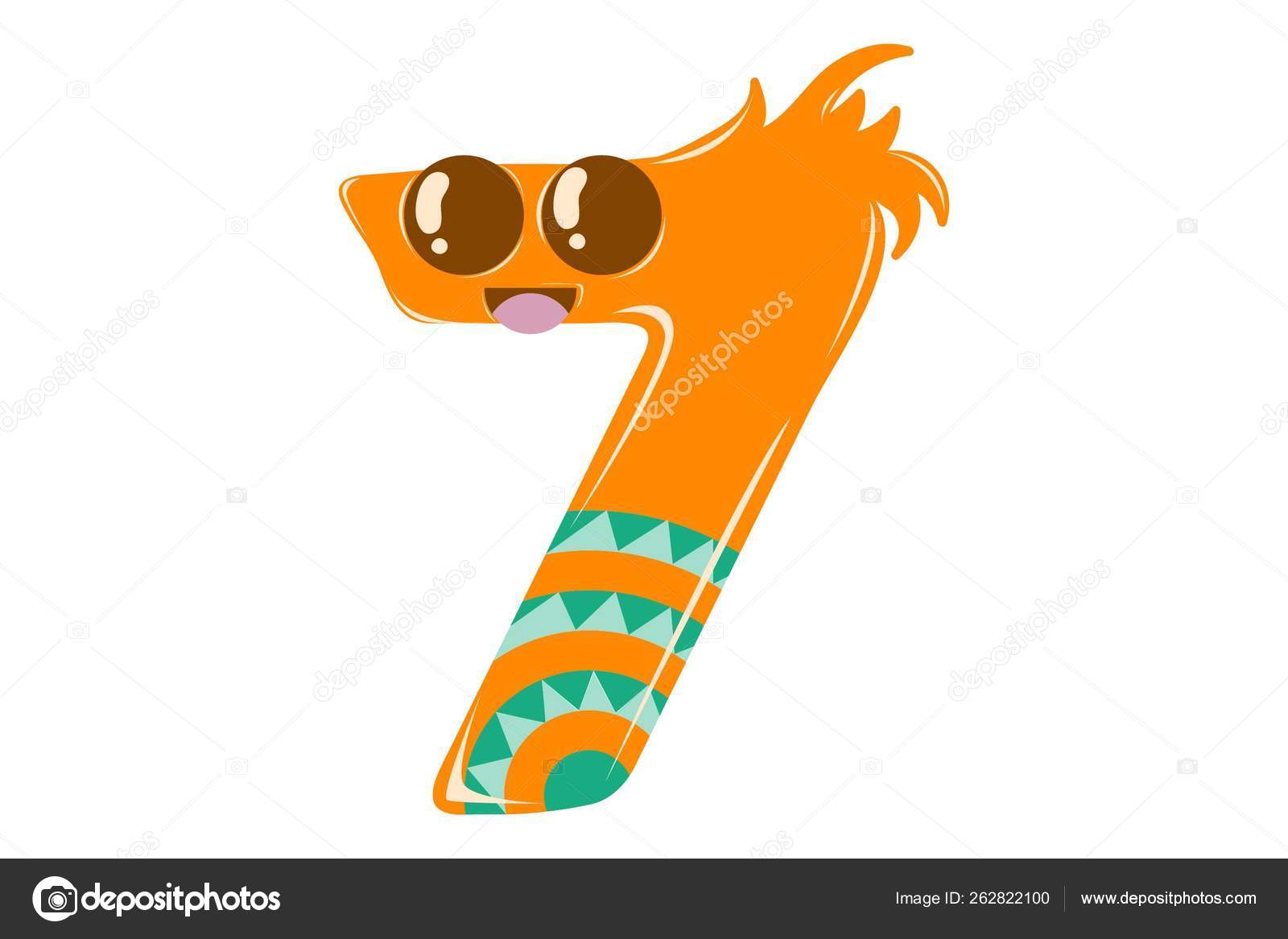 Vector Cartoon Illustration Number Isolated White Background Stock ...