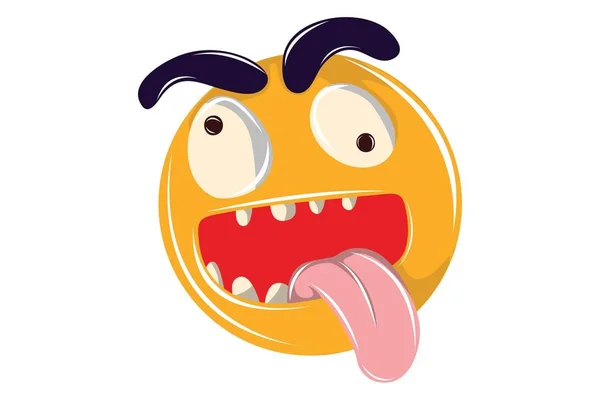 Vector Cartoon Illustration Tongue Lettering Yuck Text Circle Isolated ...