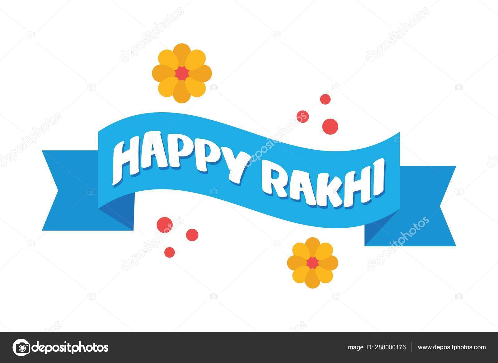 Vector Cartoon Illustration Happy Rakhi Banner Isolated White ...