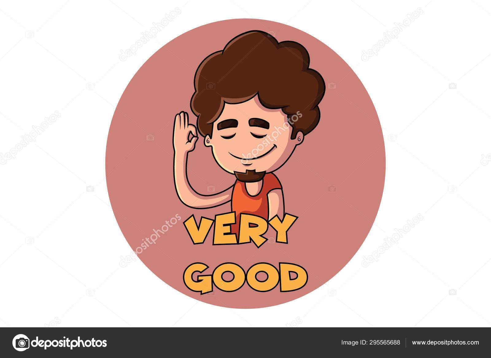 Vector Cartoon Illustration Boy Lettering Very Good Text Isolated White ...