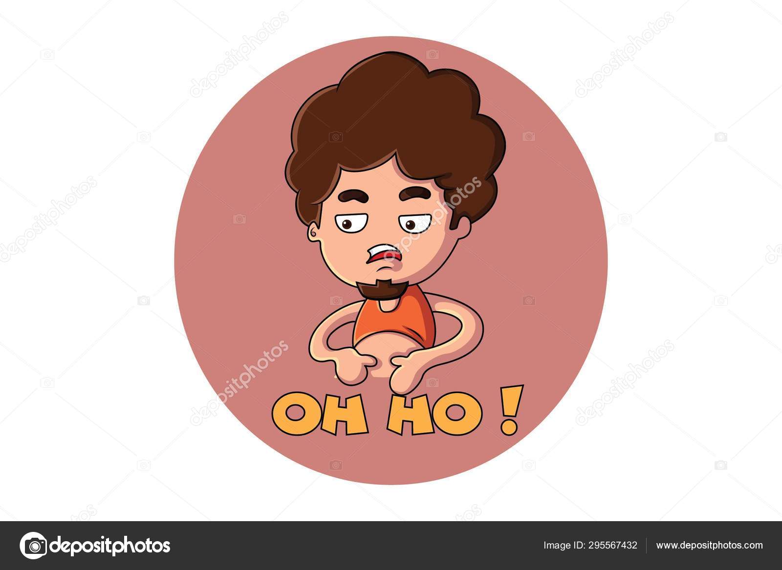 Vector Cartoon Illustration Boy Lettering Text Isolated White ...