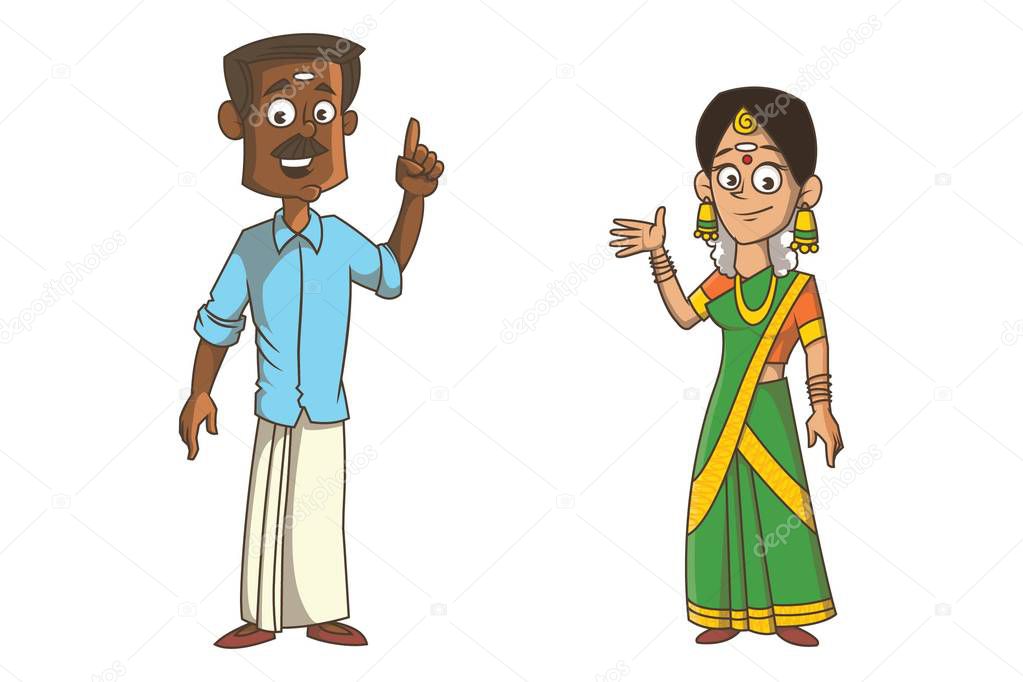 Ilustraci n de dibujos animados vectoriales de la pareja Kerala. Aislado sobre fondo blanco. 2024