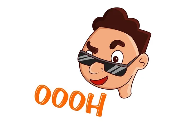 Vector Cartoon Illustration Angry Man Face Lettering Text Huh Isolated ...