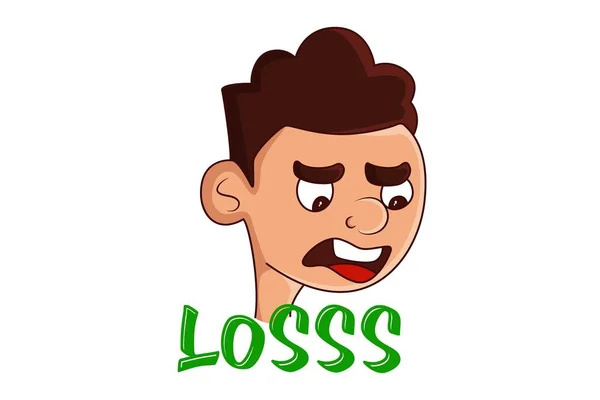 Ilustración Dibujos Animados Vectoriales Del Perdedor Aislado Sobre ...