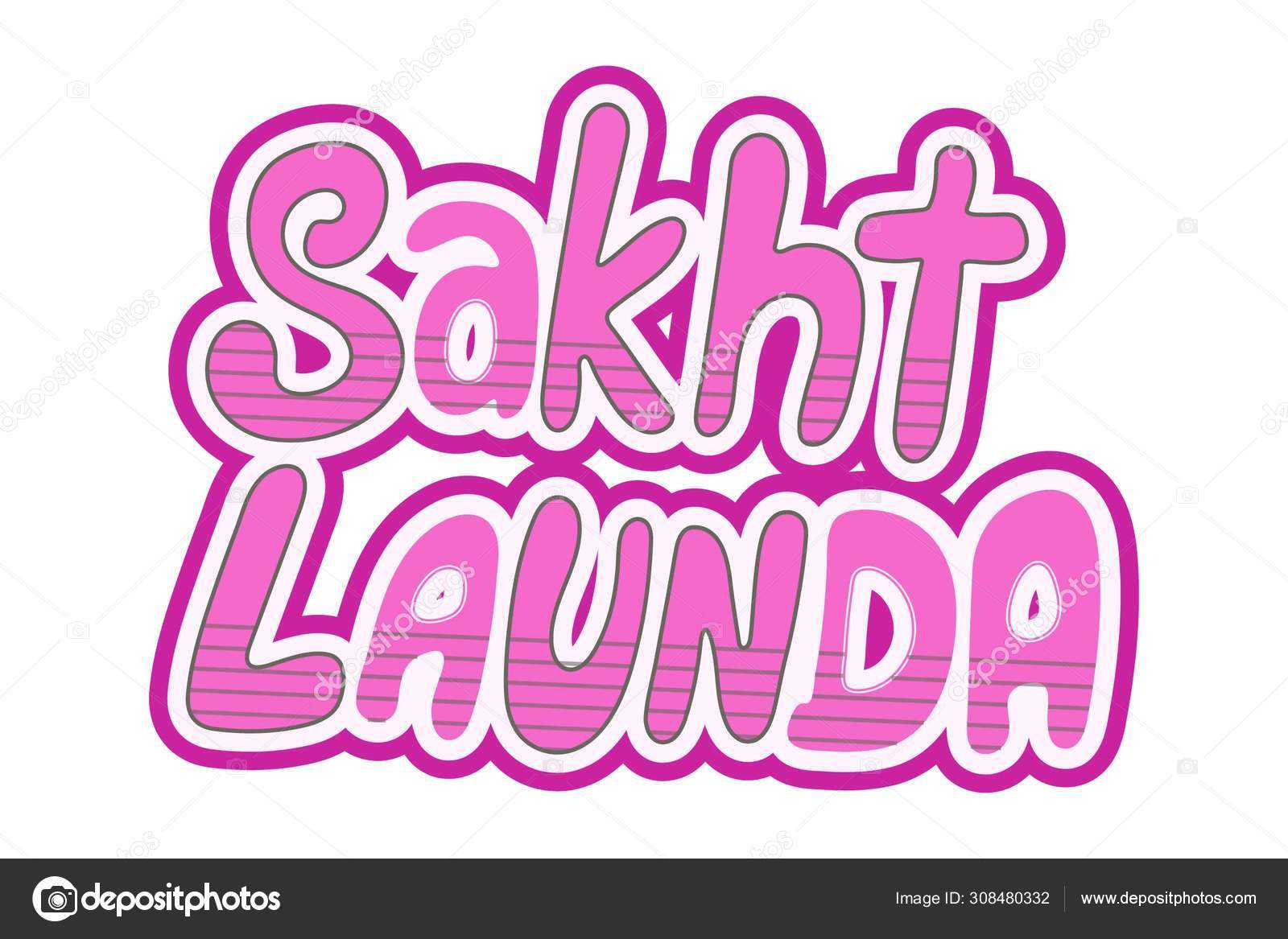 Vector Cartoon Illustration Text Sticker Sakht Launda Hindi Text ...