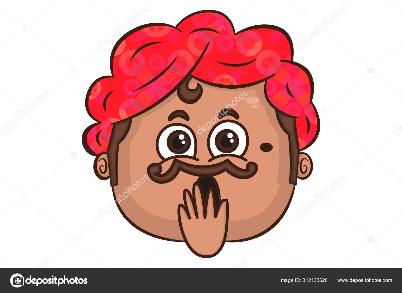 Vector Cartoon Illustration Indian Uncle Shocking Expression Isolated ...