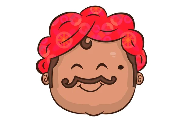 Vector Cartoon Illustration Indian Uncle Face Happy Isolated White ...