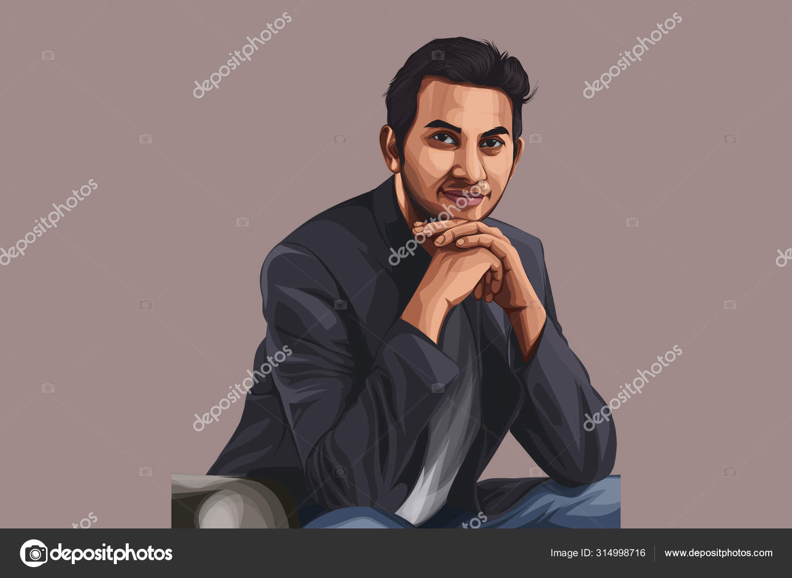 Vector Cartoon Illustration Ritesh Agarwal Isolated Colored Background ...