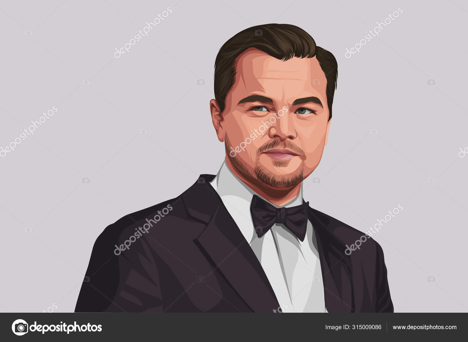 Vector Cartoon Illustration Leonardo Dicaprio Isolated Grey Background ... Vector Cartoon Illustration Leonardo Dicaprio Isolated Grey Background ...