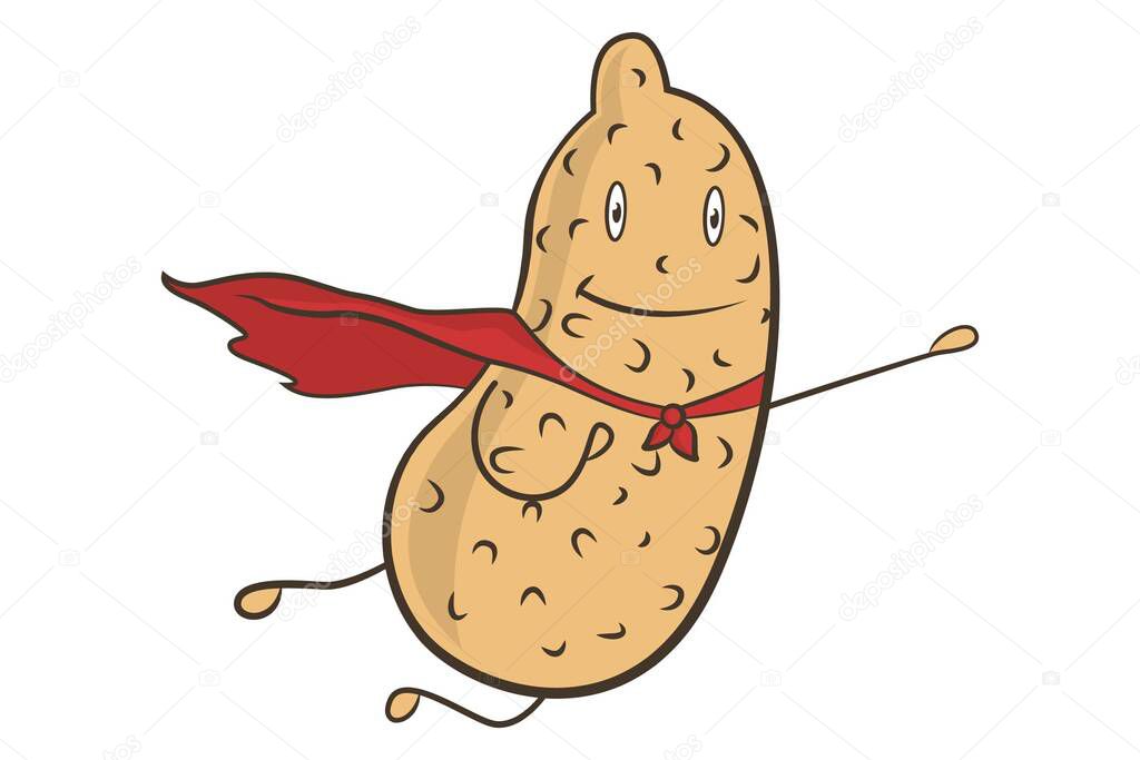 Ilustración Dibujos Animados Vectoriales Cacahuete Usando Capa ...