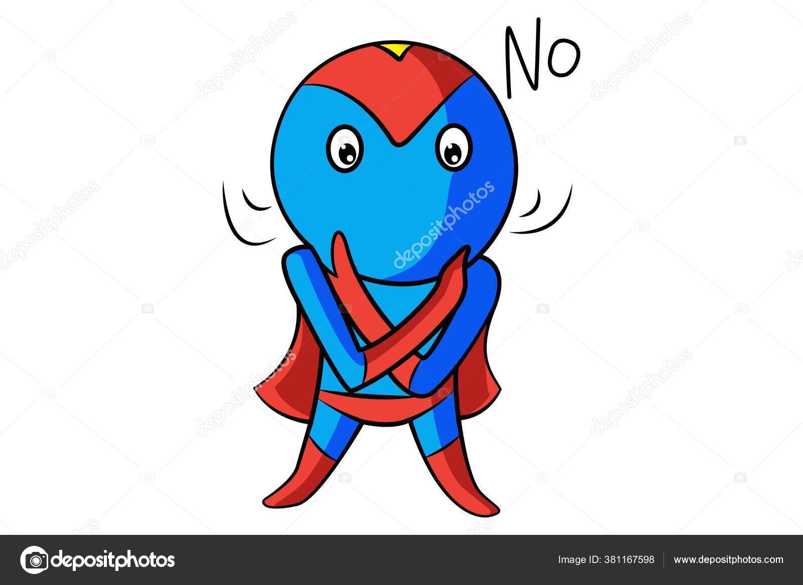 Vector Cartoon Illustration Hero Saying Isolated White Background Stock ...