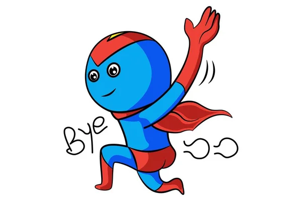 Vector Cartoon Illustration Hero Saying Isolated White Background Stock ...