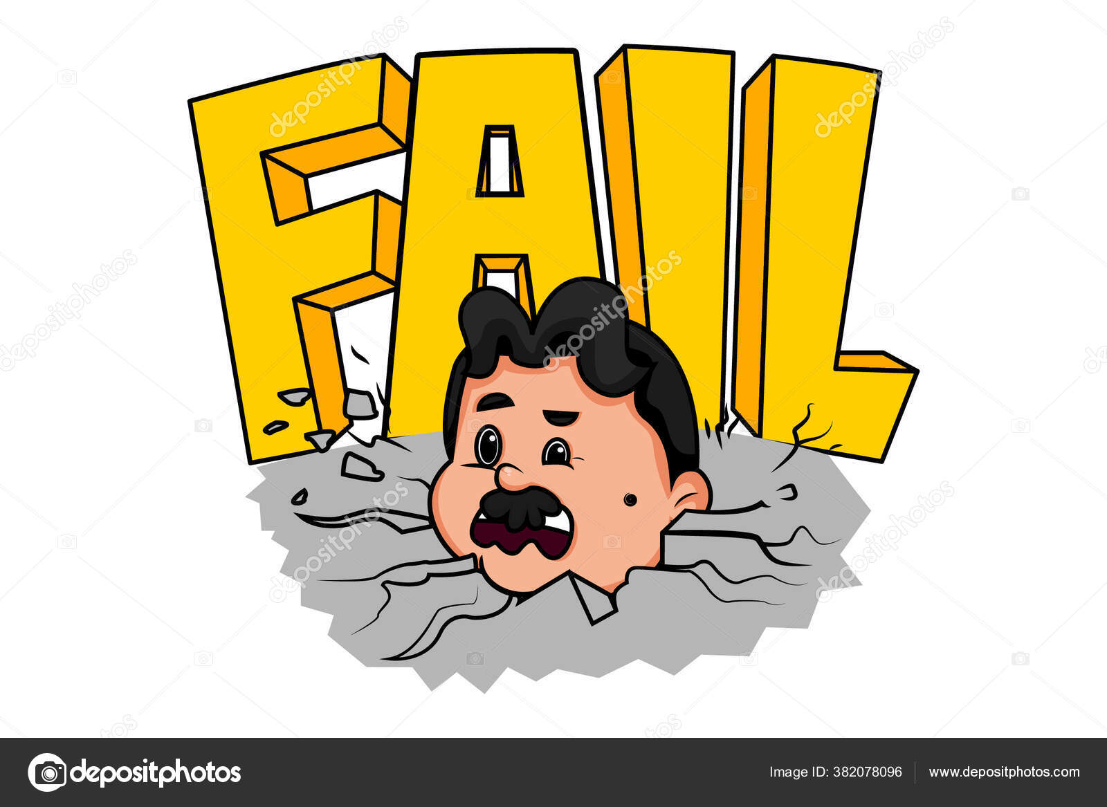 Ilustración Dibujos Animados Vectoriales Hombre Decepcionado Texto ...