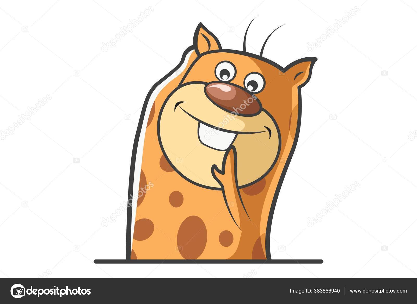 Vector Cartoon Illustration Cheerful Character Isolated White ...