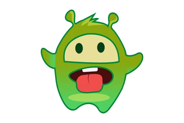 Vector Cartoon Illustration Monster Winking Eye Isolated White ...