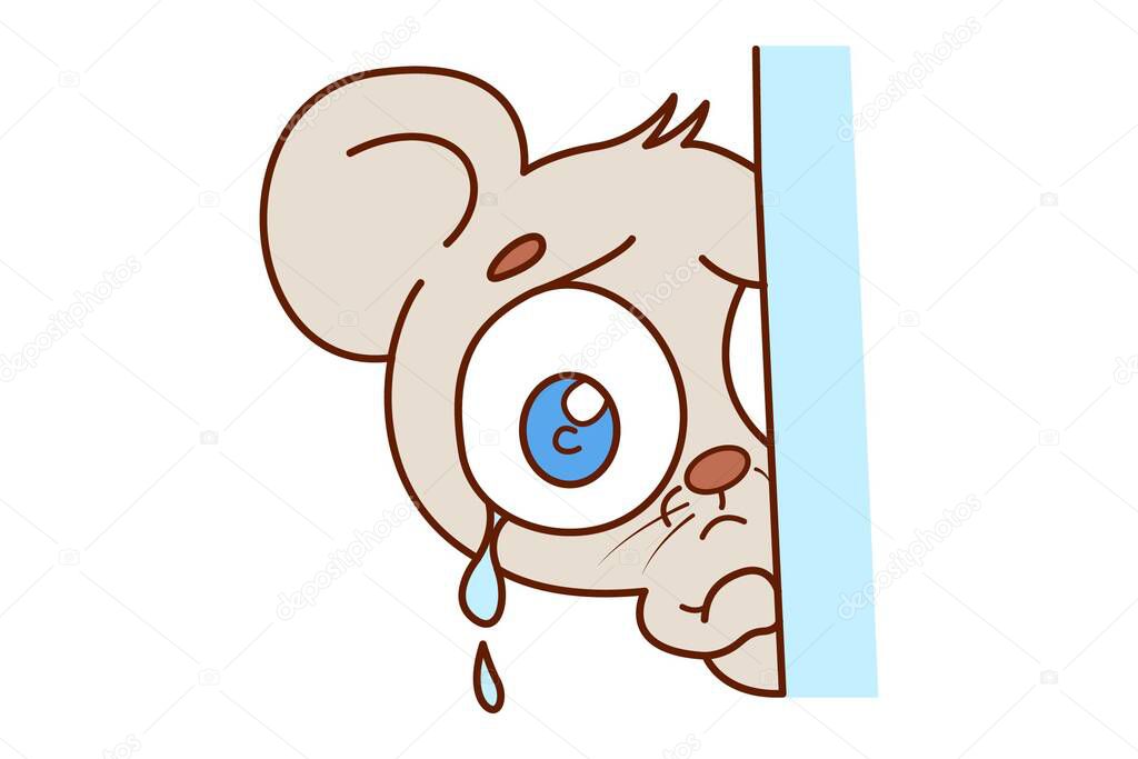 Ilustración Vectorial Dibujos Animados Ratón Llorando Aislado Sobre ...